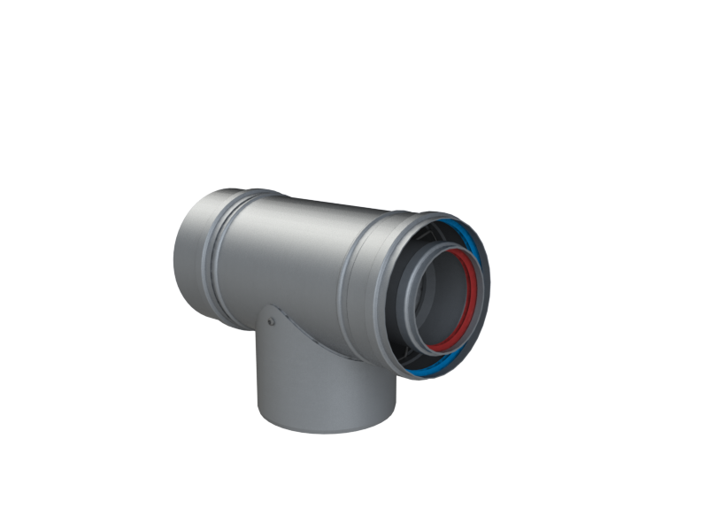 EC010101 - Concentric flue gas/air supply form piece, 3 connections