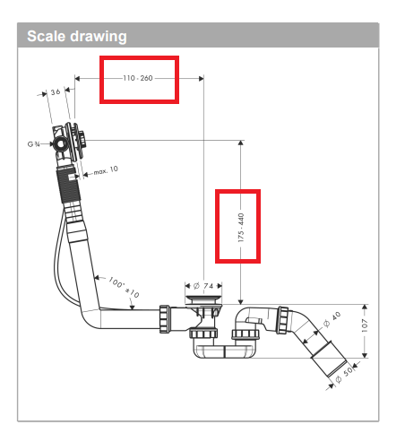 EC010561 - Bath drainage combination